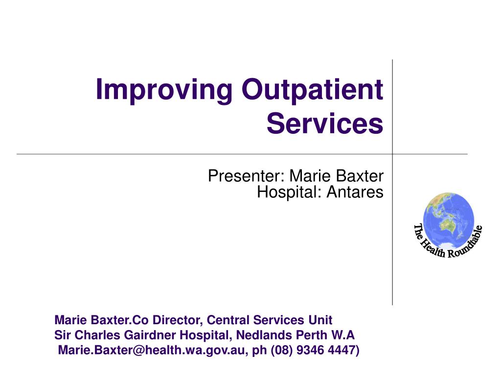 PPT - Improving Outpatient Services PowerPoint Presentation, free ...