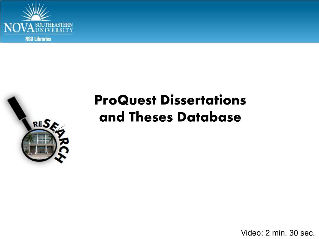 PPT - ProQuest Dissertations and Theses Database PowerPoint ...