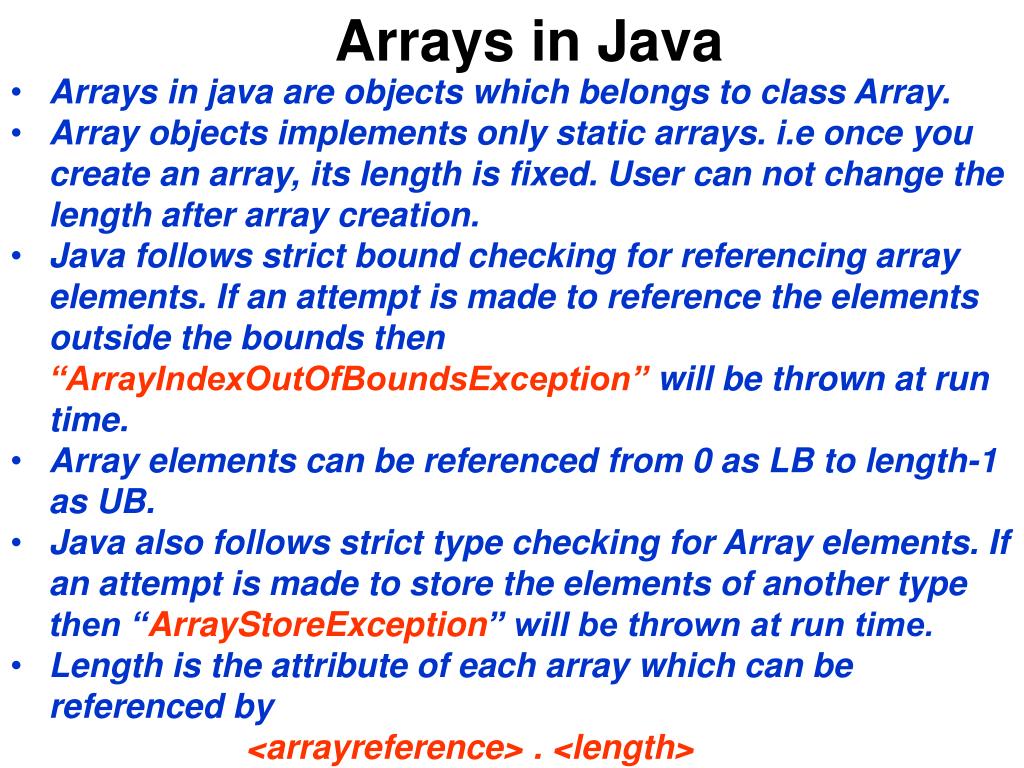 PPT - Arrays in Java PowerPoint Presentation, free download - ID:7069019