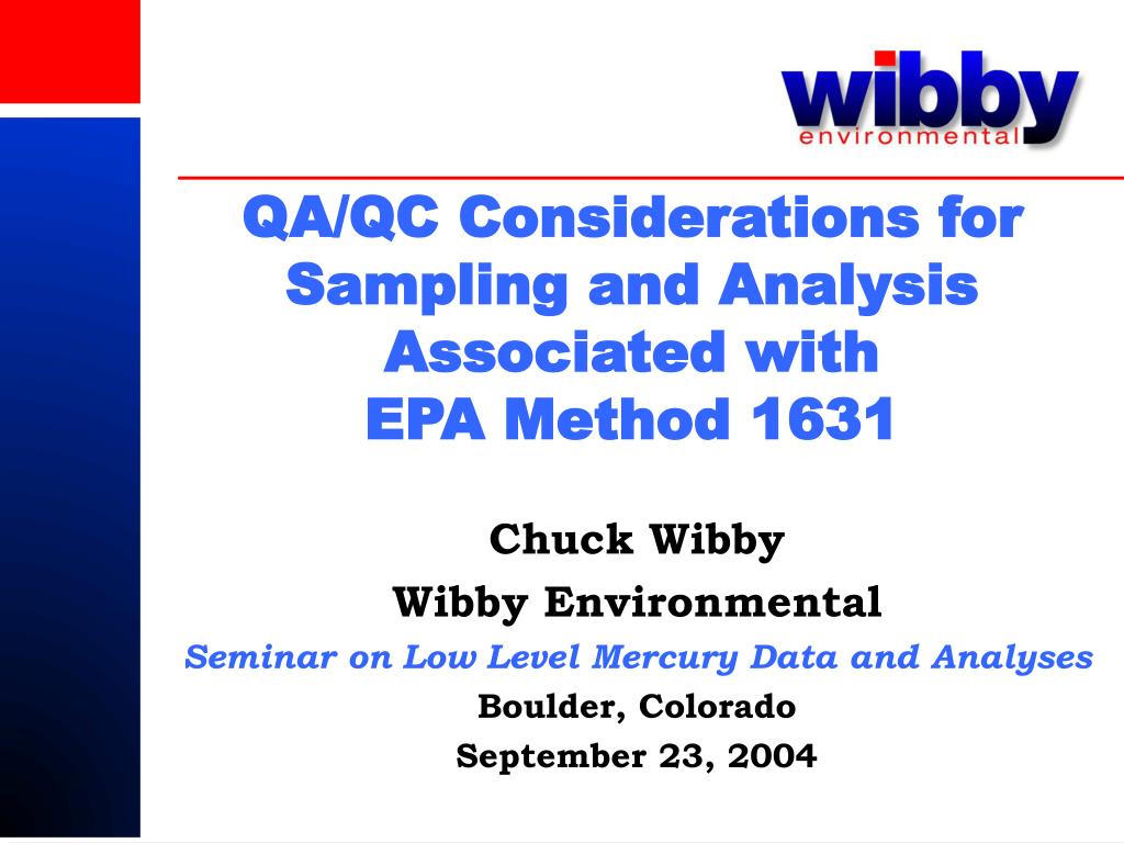 PPT - QA/QC Considerations for Sampling and Analysis Associated with ...