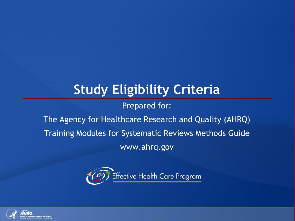 PPT - Study Eligibility Criteria PowerPoint Presentation, free download ...