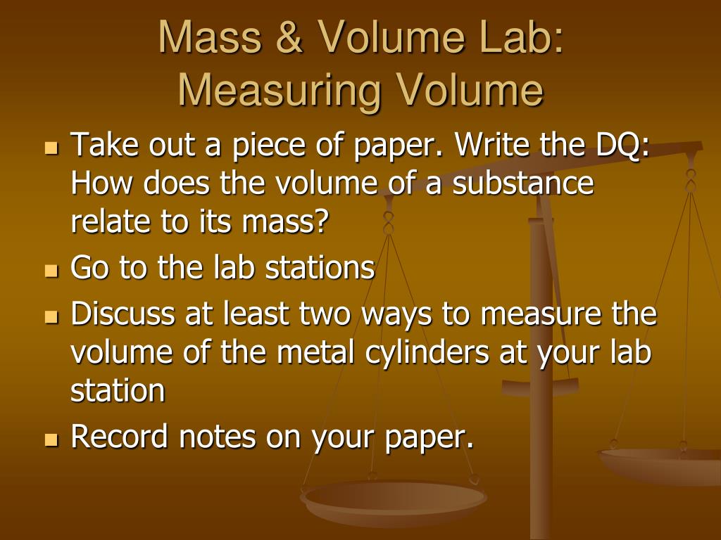 PPT - Mass & Volume Lab: Measuring Volume PowerPoint Presentation, free ...
