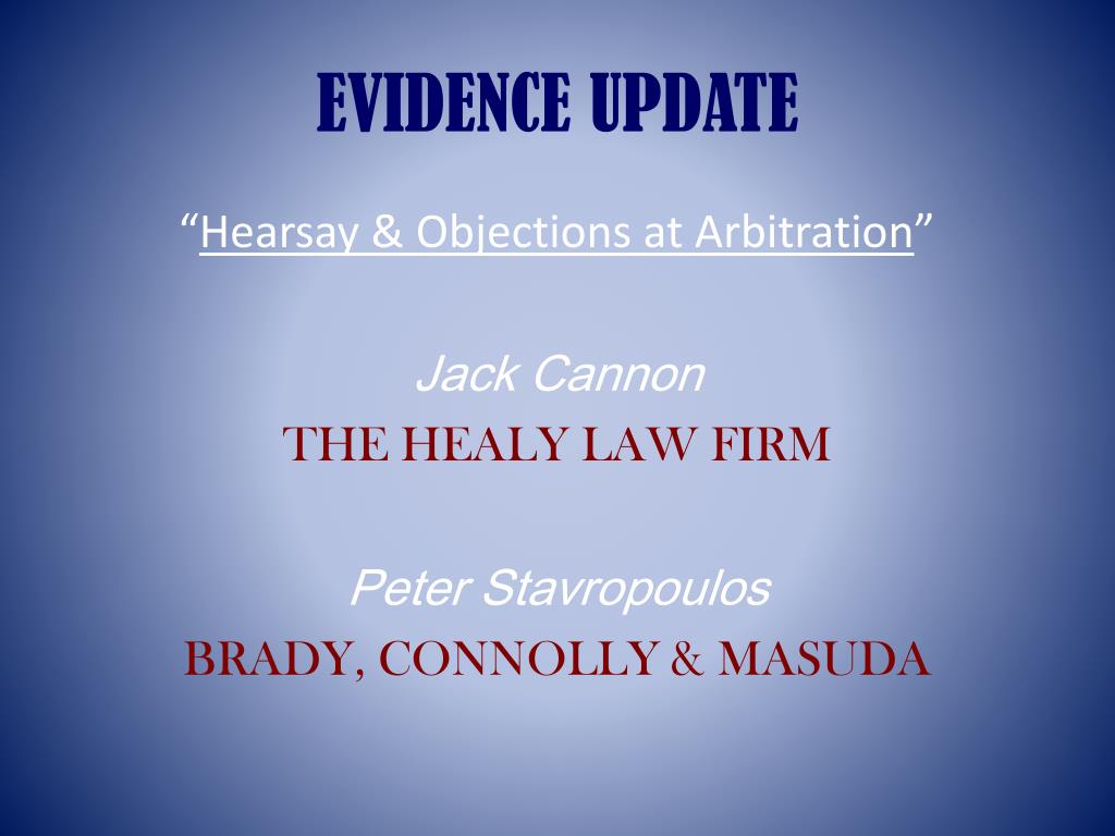 PPT - EVIDENCE UPDATE PowerPoint Presentation, free download - ID:7076307