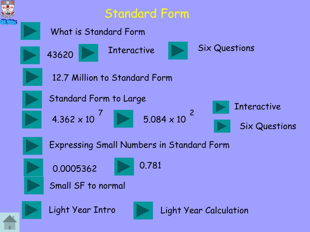 PPT - Standard Form PowerPoint Presentation, free download - ID:7077580