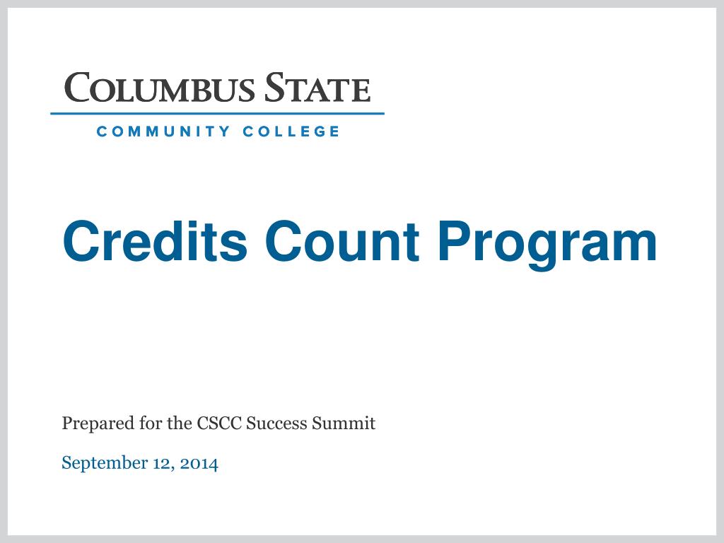 PPT - Credits Count Program PowerPoint Presentation, free download - ID ...