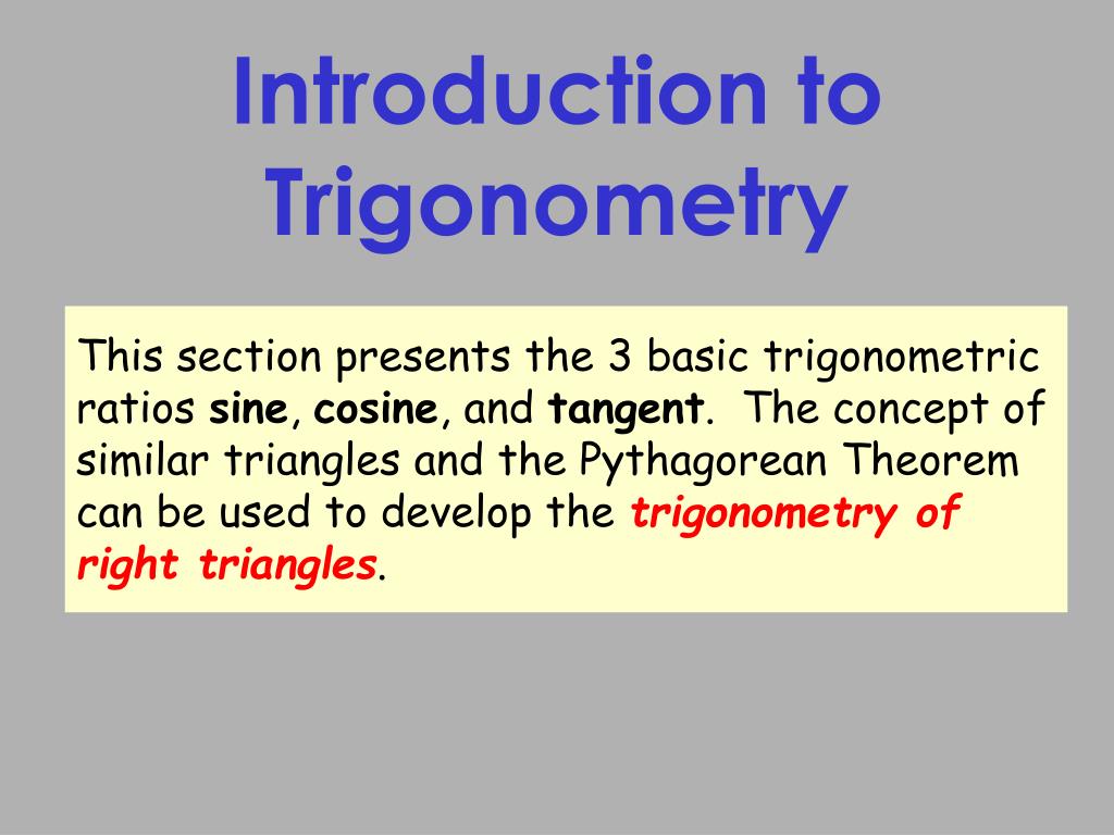 PPT - Introduction to Trigonometry PowerPoint Presentation, free ...