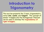PPT - Introduction to Trigonometry PowerPoint Presentation, free ...
