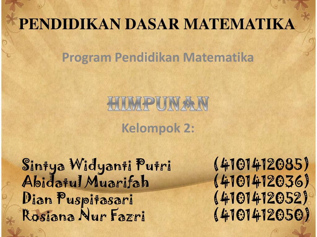 PPT - PENDIDIKAN DASAR MATEMATIKA PowerPoint Presentation, free ...