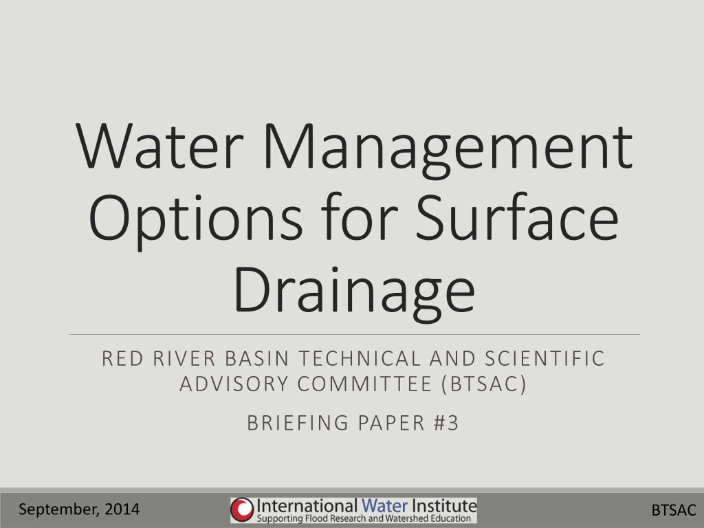 PPT - Water Management Options for Surface Drainage PowerPoint ...