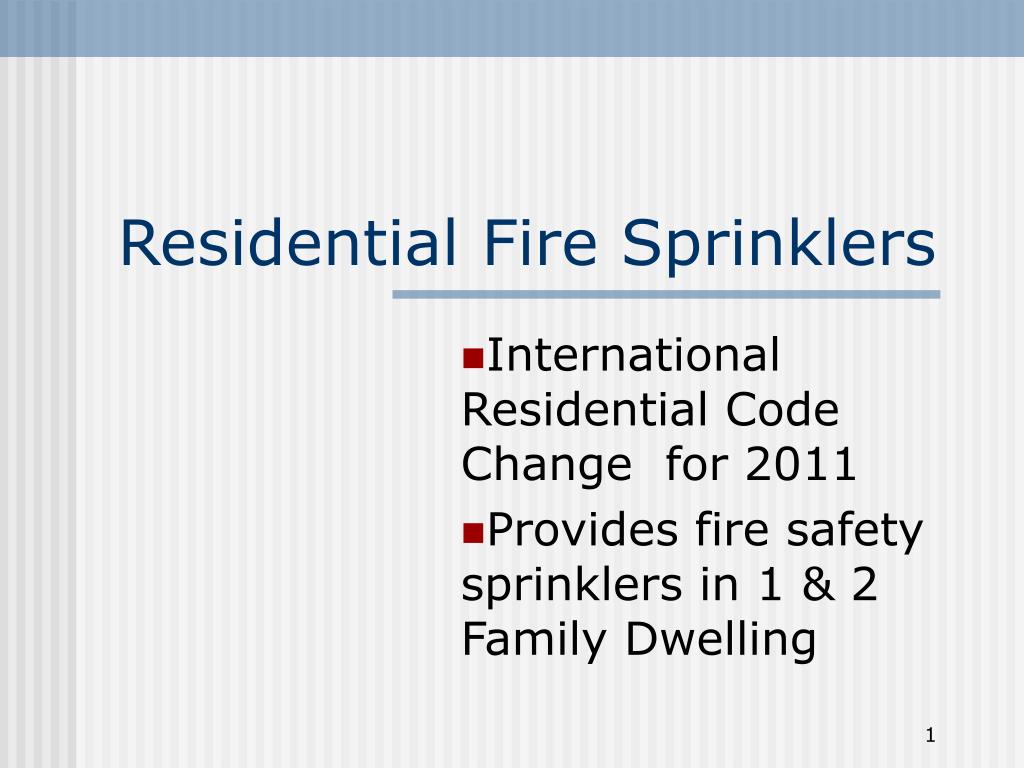 PPT - Residential Fire Sprinklers PowerPoint Presentation, free ...