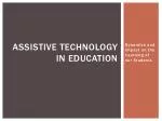 PPT - Assistive Technology in Special Education PowerPoint Presentation ...
